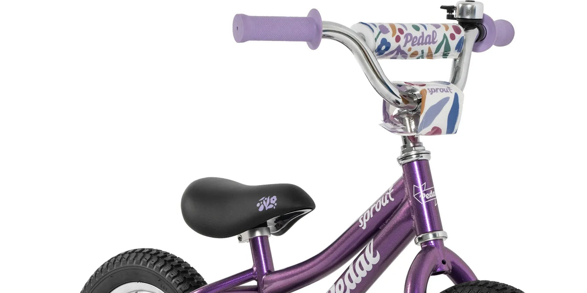 Pedal Sprout 12" Kids Bike New Purple/Flowers – Pedal Bikes
